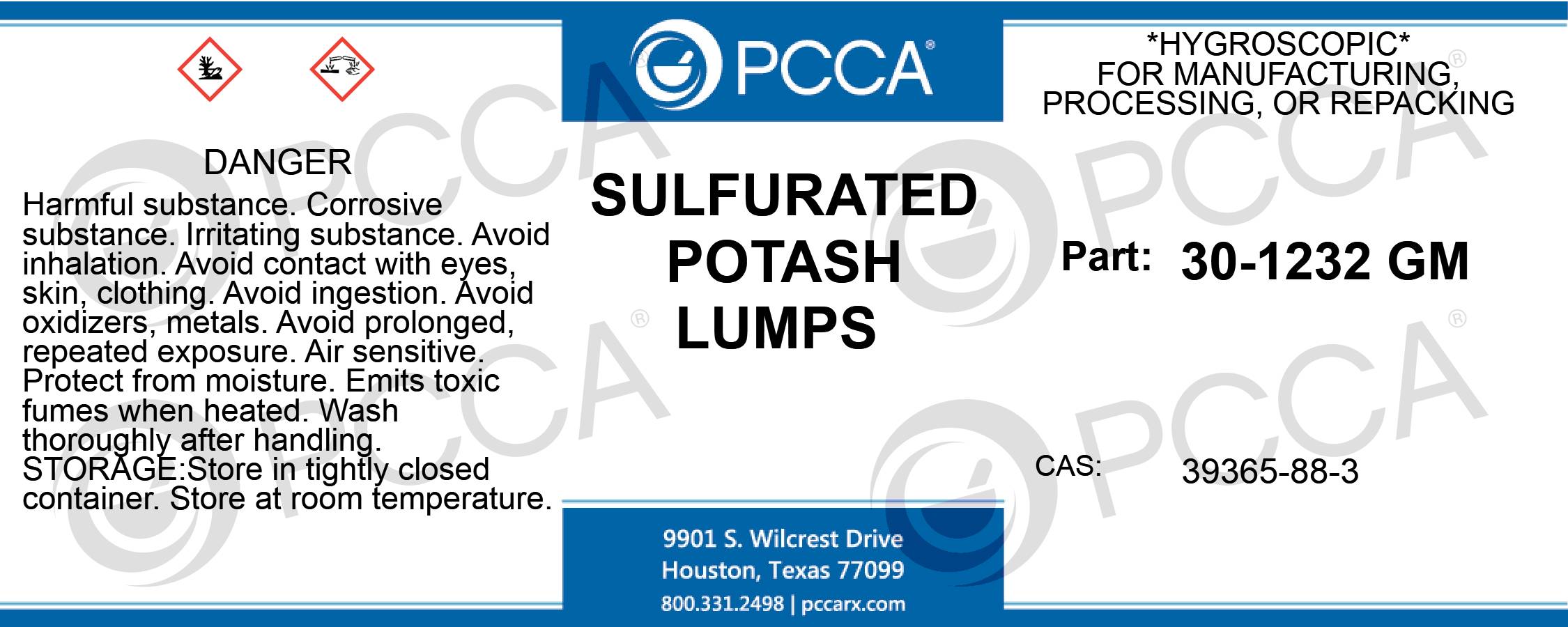 SULFURATED POTASH LUMPS - PCCA