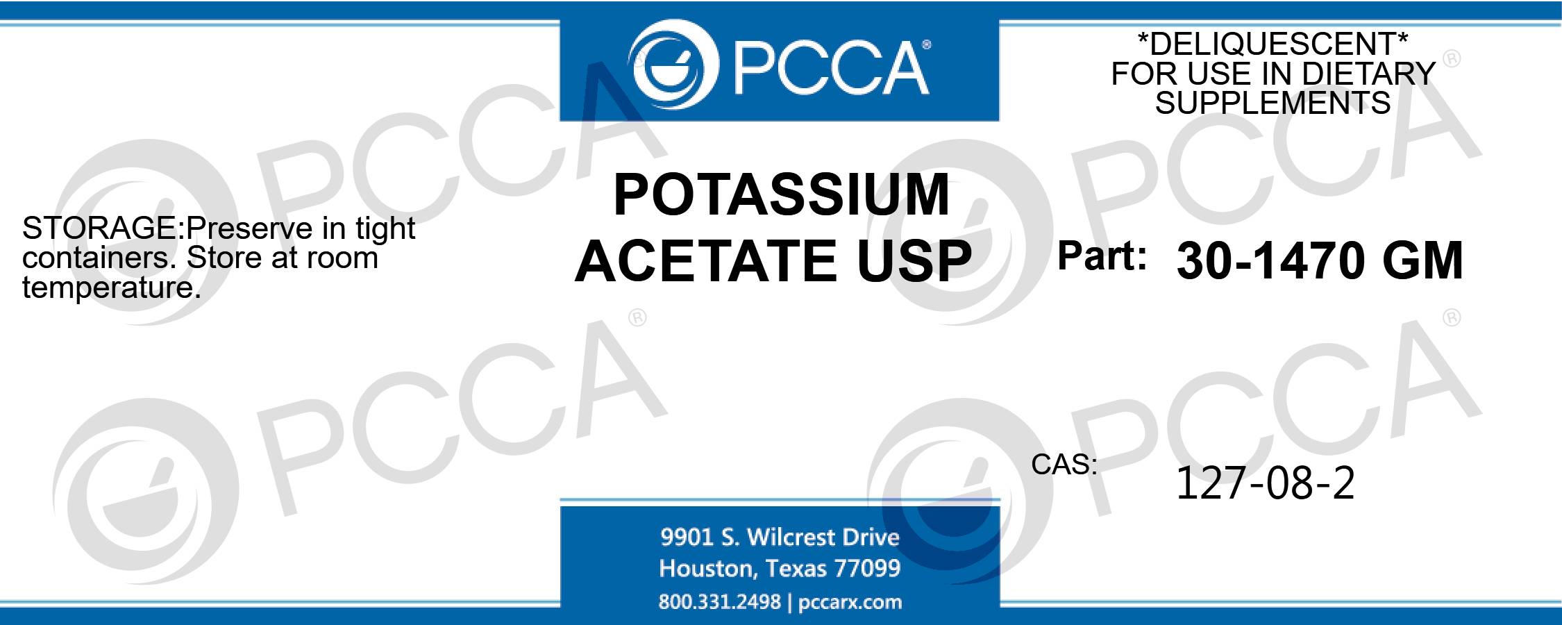 POTASSIUM ACETATE USP - PCCA