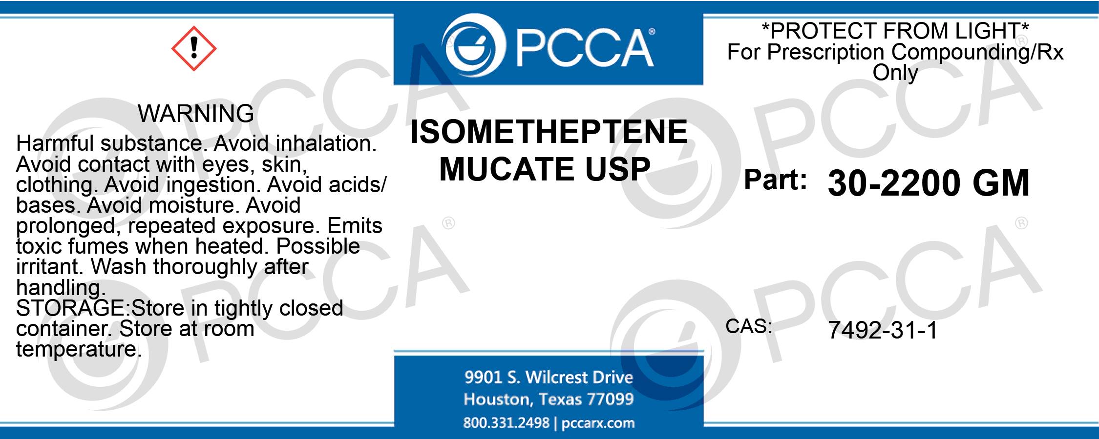 ISOMETHEPTENE MUCATE USP - PCCA