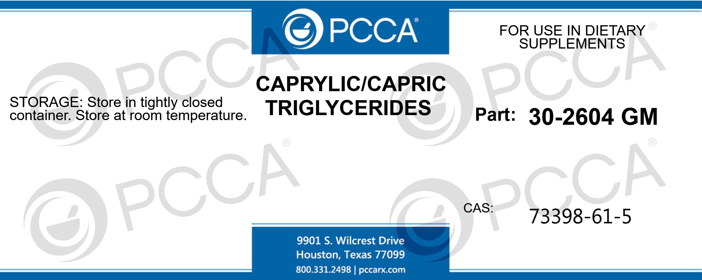 CAPRYLIC/CAPRIC TRIGLYCERIDES - PCCA
