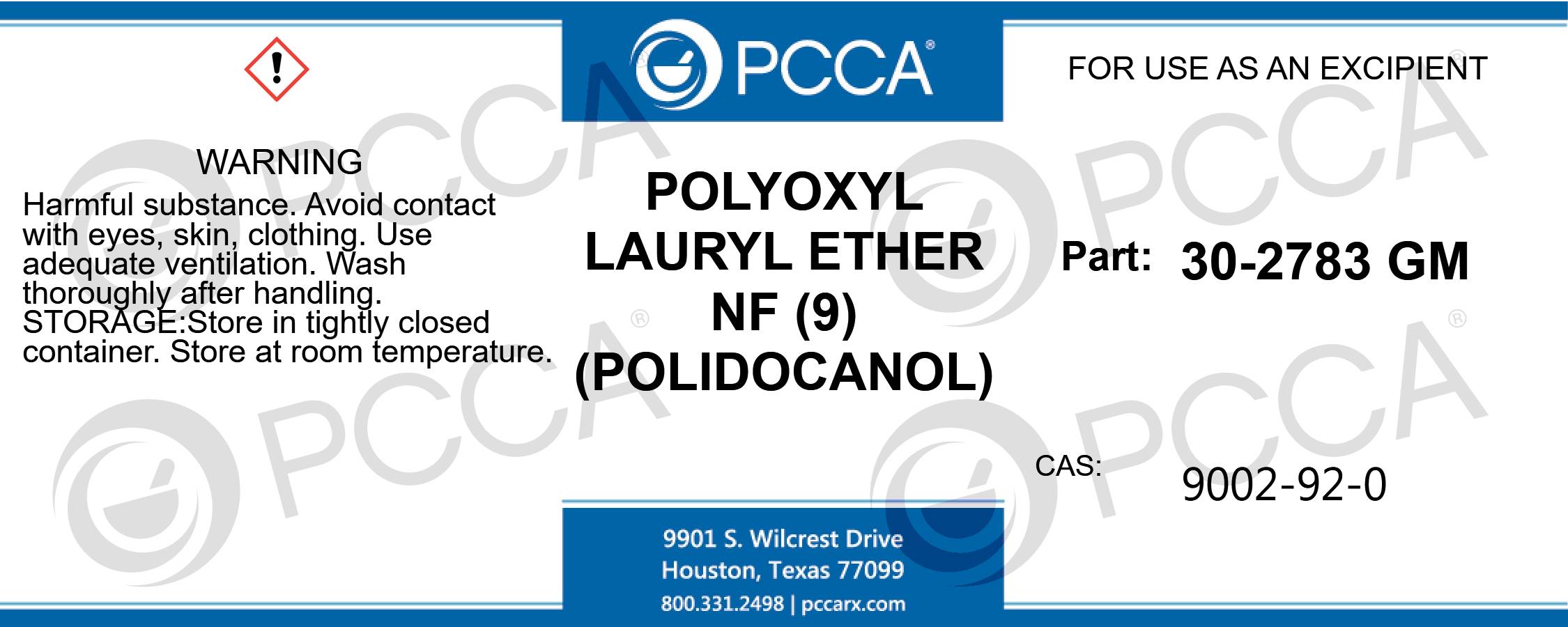 POLYOXYL LAURYL ETHER NF (9) (POLIDOCANOL) - PCCA