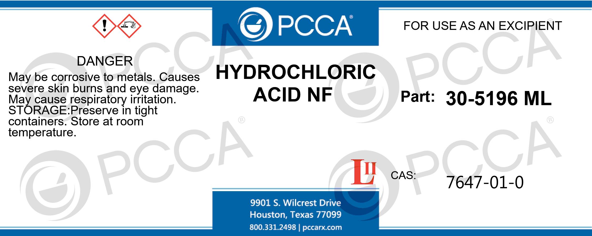HYDROCHLORIC ACID NF - PCCA